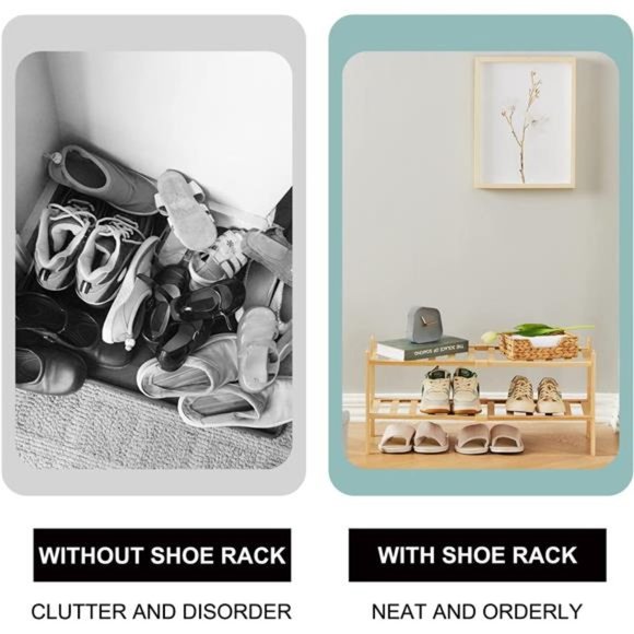 Storage & Organization | Quiseolu Bamboo Shoe Rack 2 Tier Stackable ...